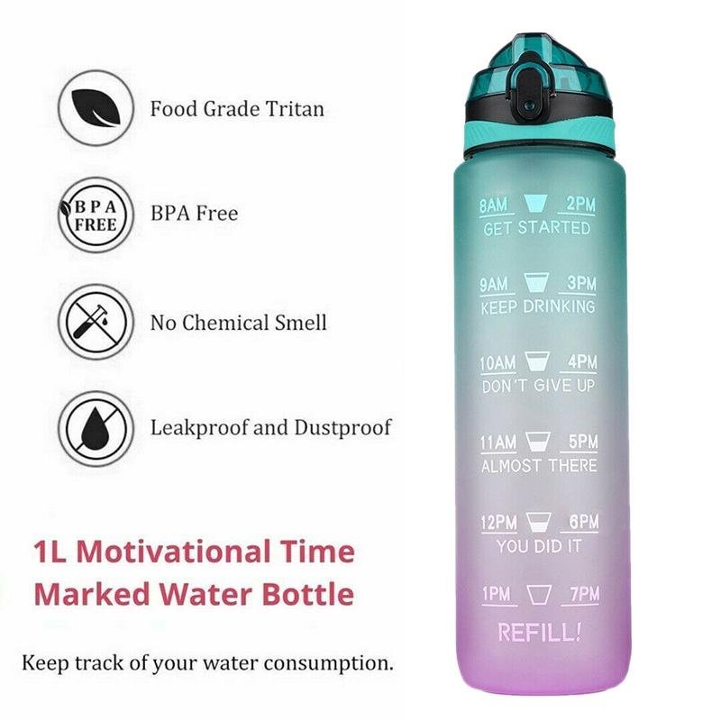 1 L Motivational Time Marker Bottle – Home Phase