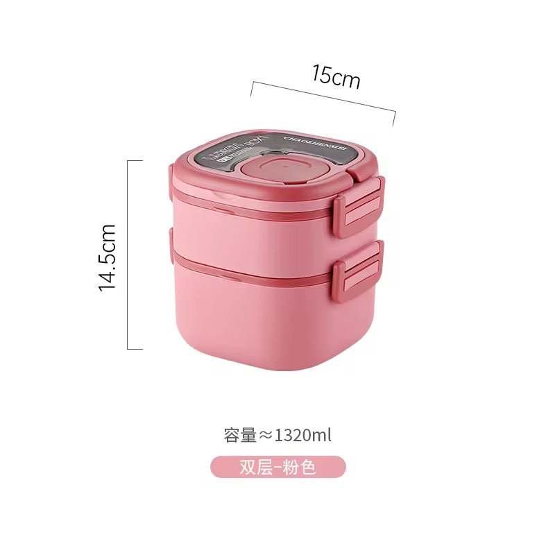 2 Layer Bento Square Lunch Box - 1320 ml – Home Phase