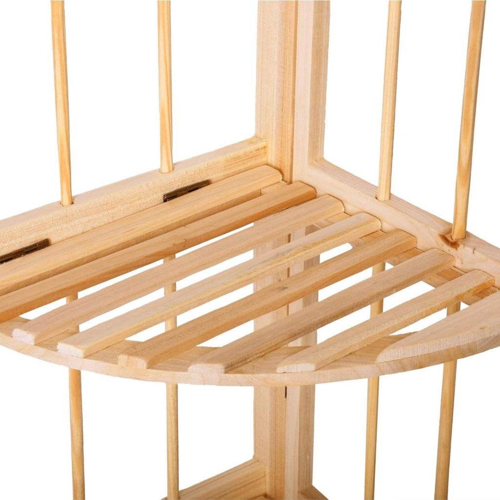2 Tier Wooden Corner Shelf Storage Rack – Home Phase