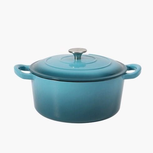 24cm Cast Iron Enamel Deep Pot - Teal – Home Phase