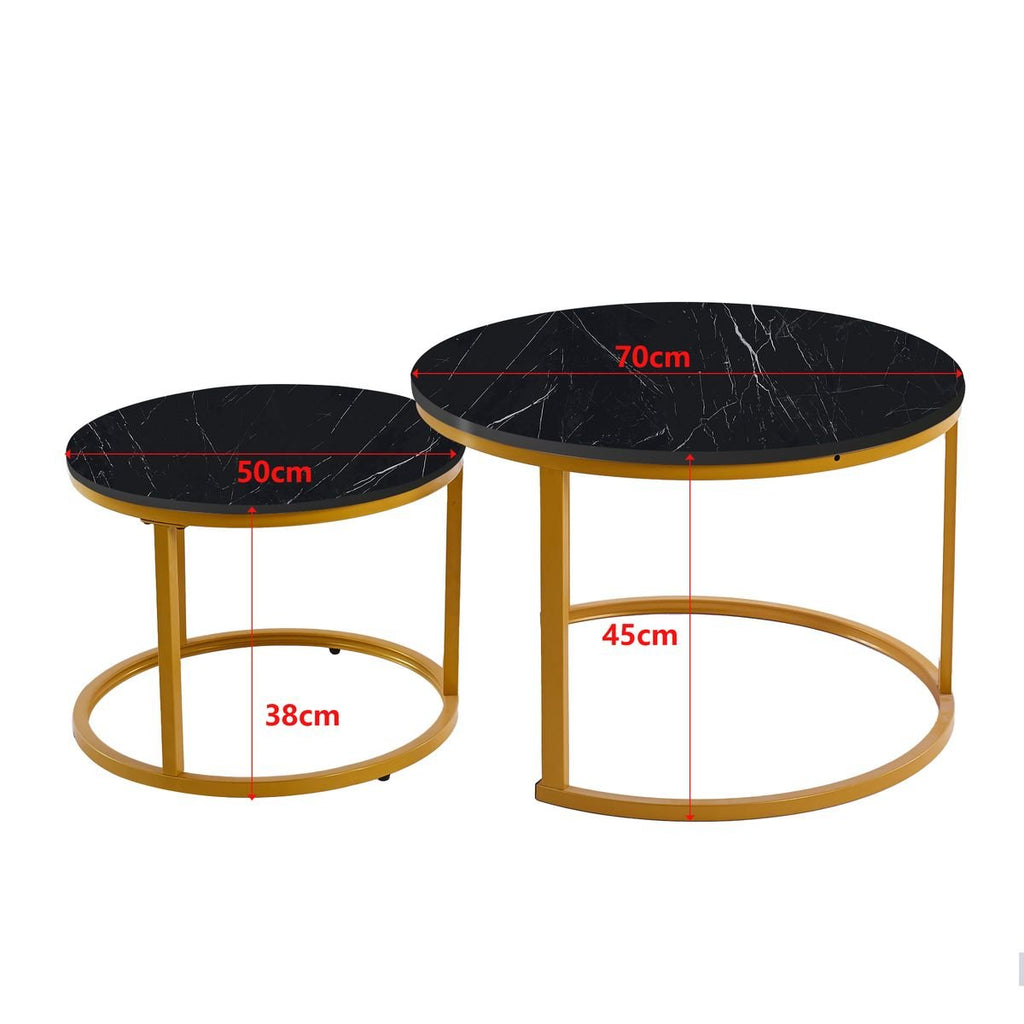 2PC Modern Glass Nesting Coffee Table Set – Home Phase