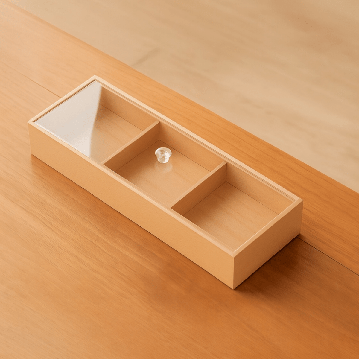 3 Compartment Acrylic & Bamboo Storage Box – Home Phase
