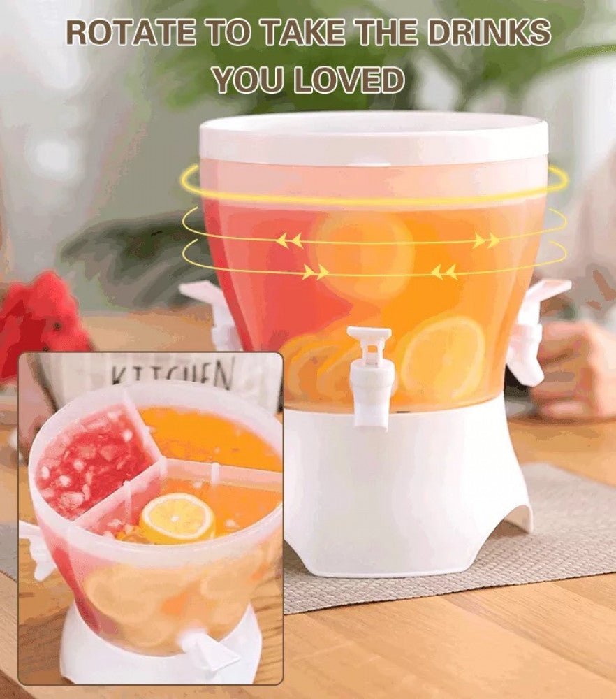 3 Division Rotating Plastic Beverage Dispenser - 4.3 L – Home Phase