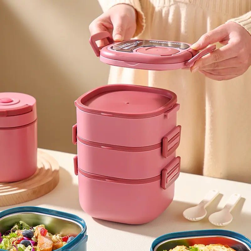 3 Layer Stackable Bento Lunchbox – Home Phase