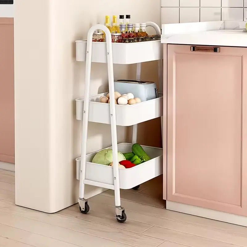 3 Tier Multifunctional Minimalist Metal Storage Trolley – Home Phase