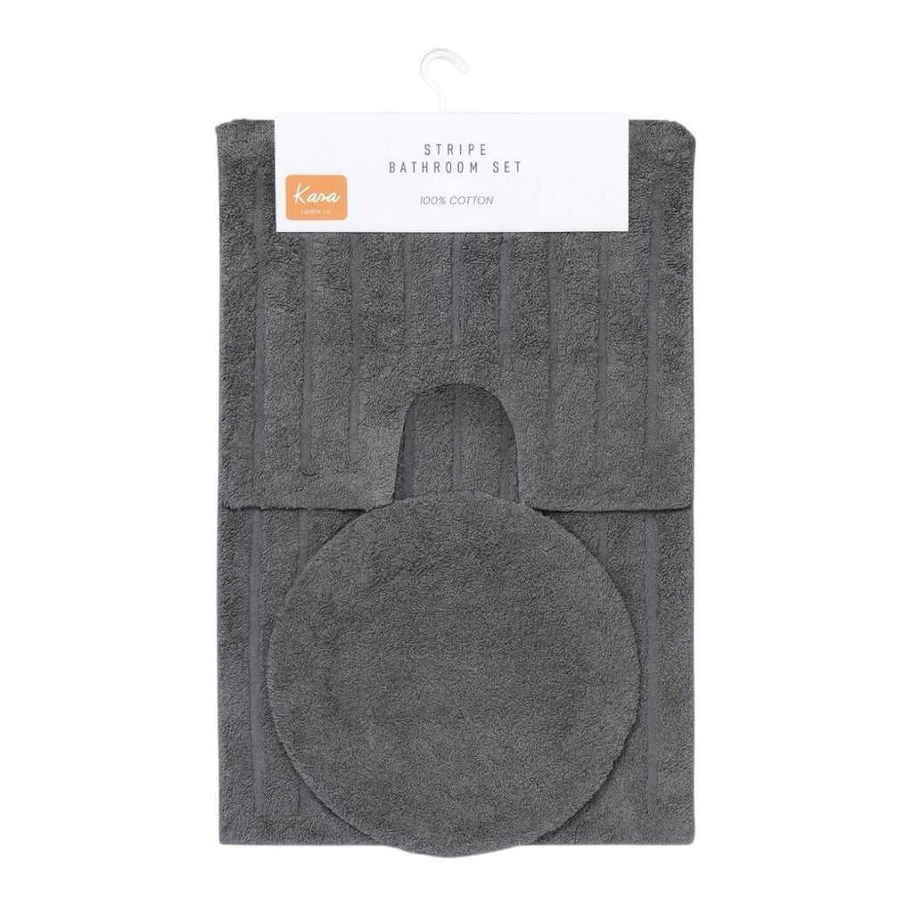 3PC 100% Cotton Stripe Bath Mat Set - 50 x 80 cm – Home Phase