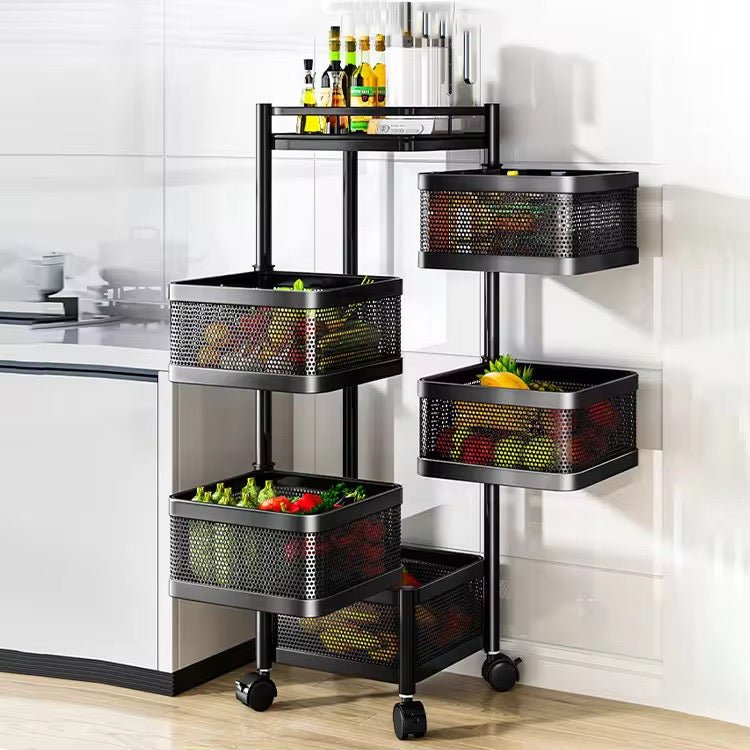 4 Tier Rotating Veg Storage Trolley - Black – Home Phase