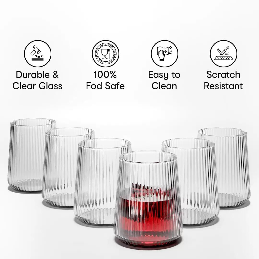 4PC Danny Home Modern Ribbed Flute Glass – Style Phase Home