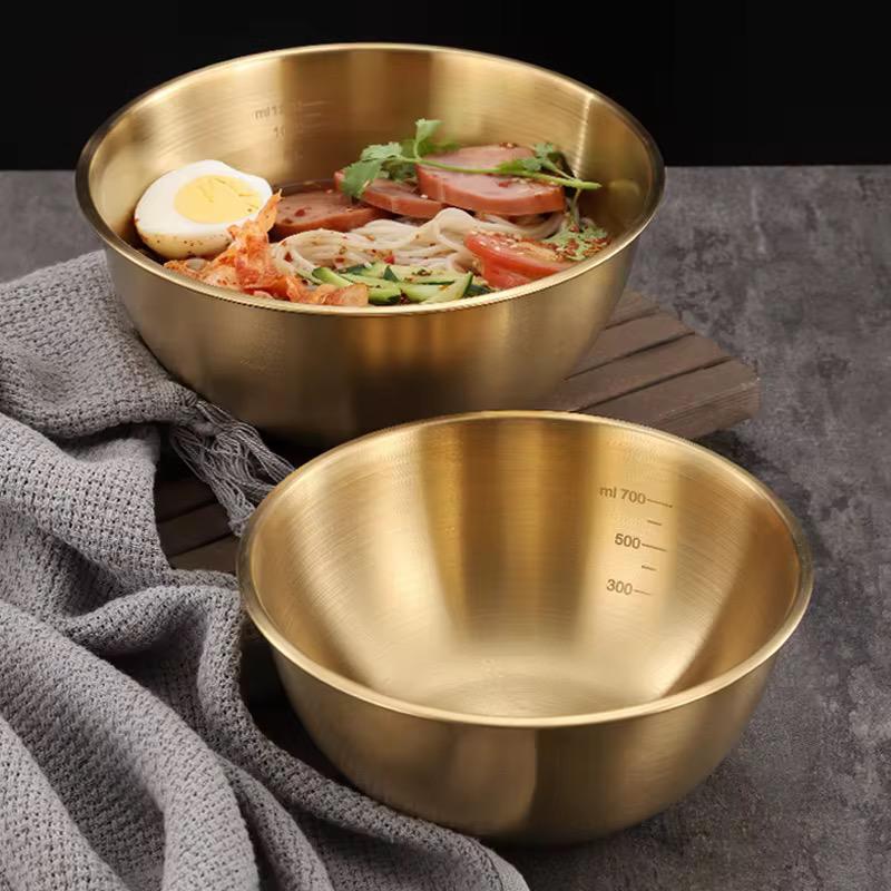 Gold Stainless Steel Mixing Bowl With Measurements - 19 CM – Home Phase
