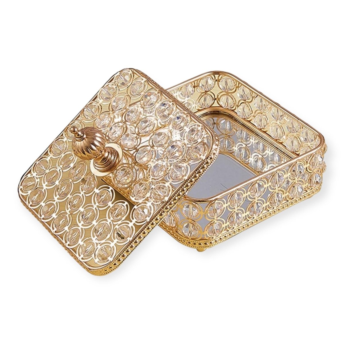 Crystal Rose Gold Jewellery Box – Home Phase