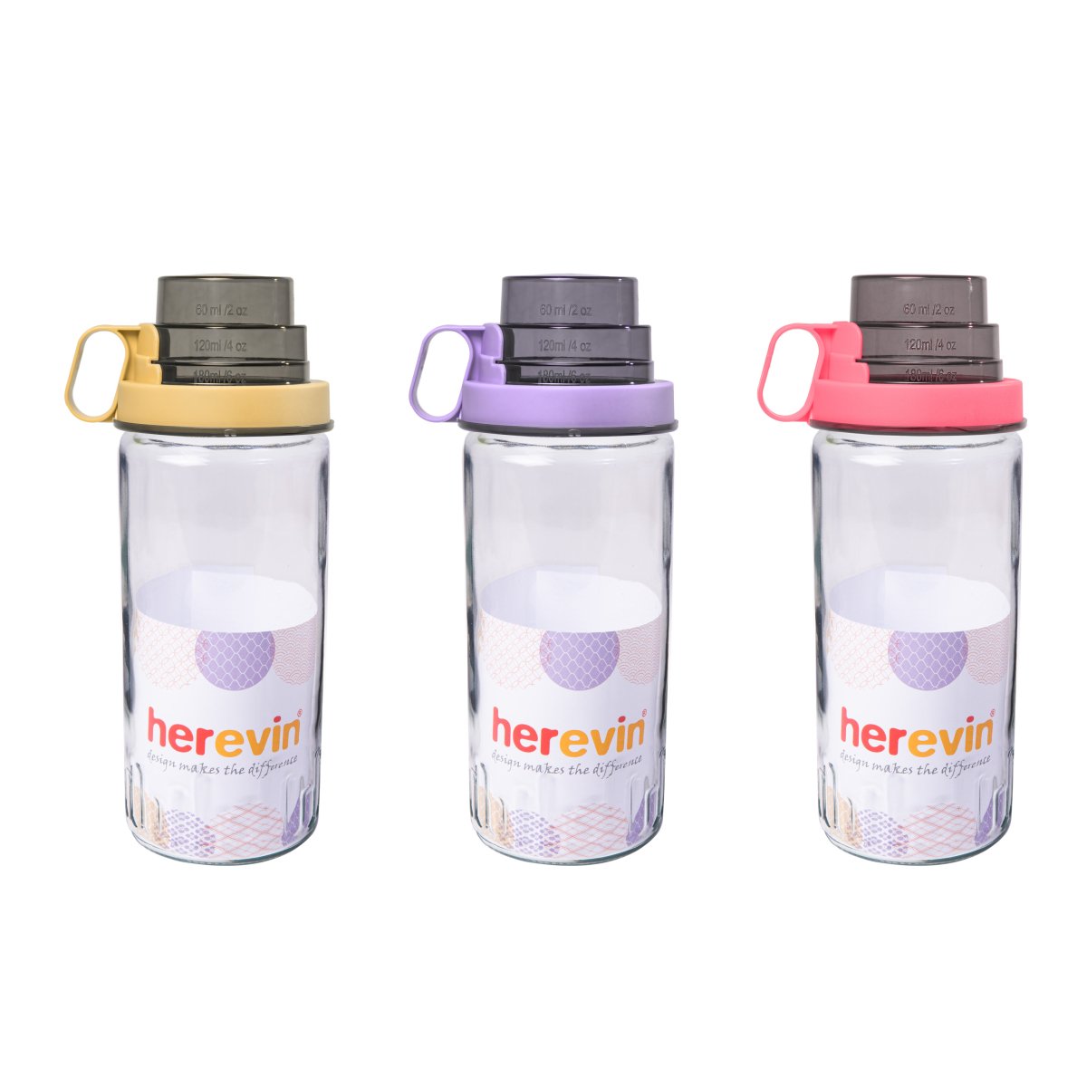 Herevin 1.46L Glass Storage Cannister With Measuring Cup Lid – Home Phase