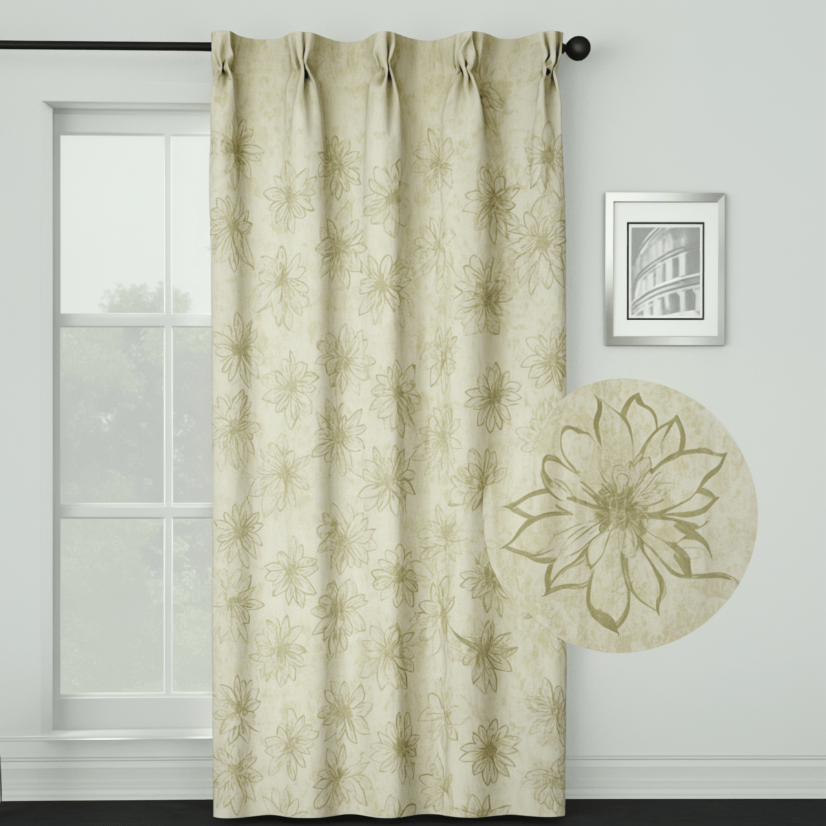 Kiara Patterned Jacquard Taped Self Lined Curtain - 135 x 218 cm – Home ...