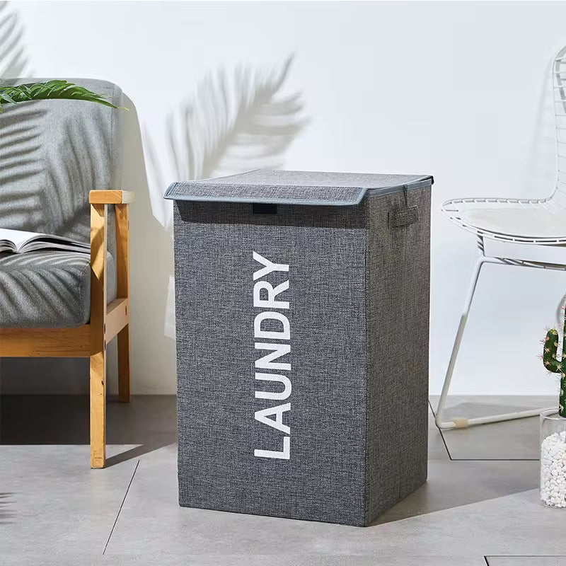 Minimalistic Laundry Basket With Flap - 33 x 33 x 53cm – Home Phase