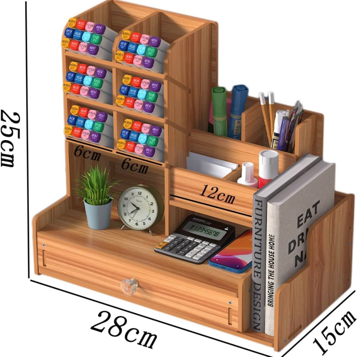 Multifunctional Wooden Desktop Organiser – Home Phase
