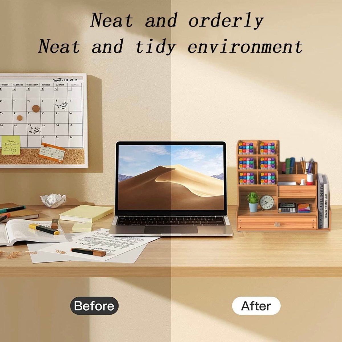 Multifunctional Wooden Desktop Organiser – Home Phase