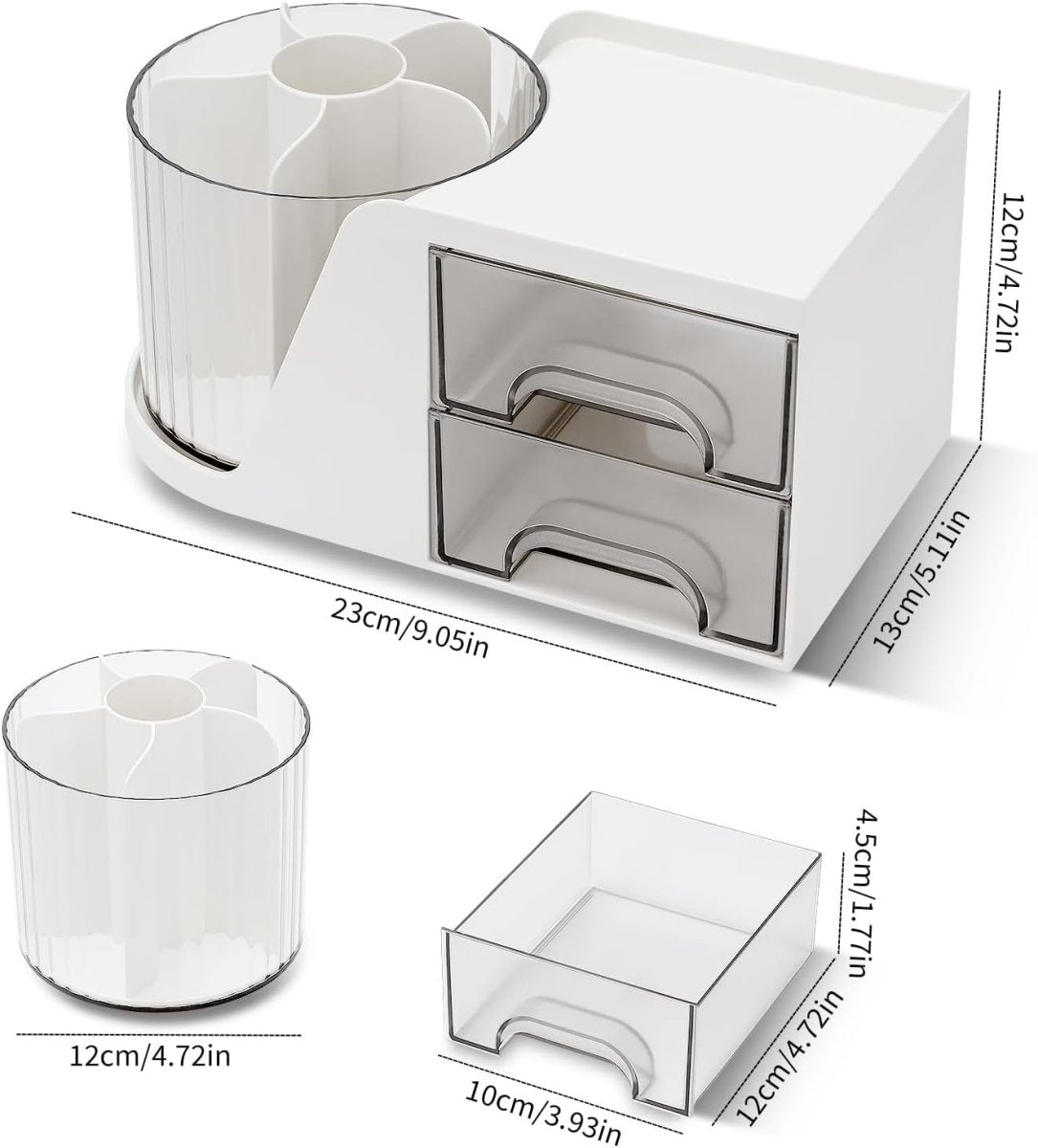 Rotating Desktop Stationary Organiser - White – Style Phase Home