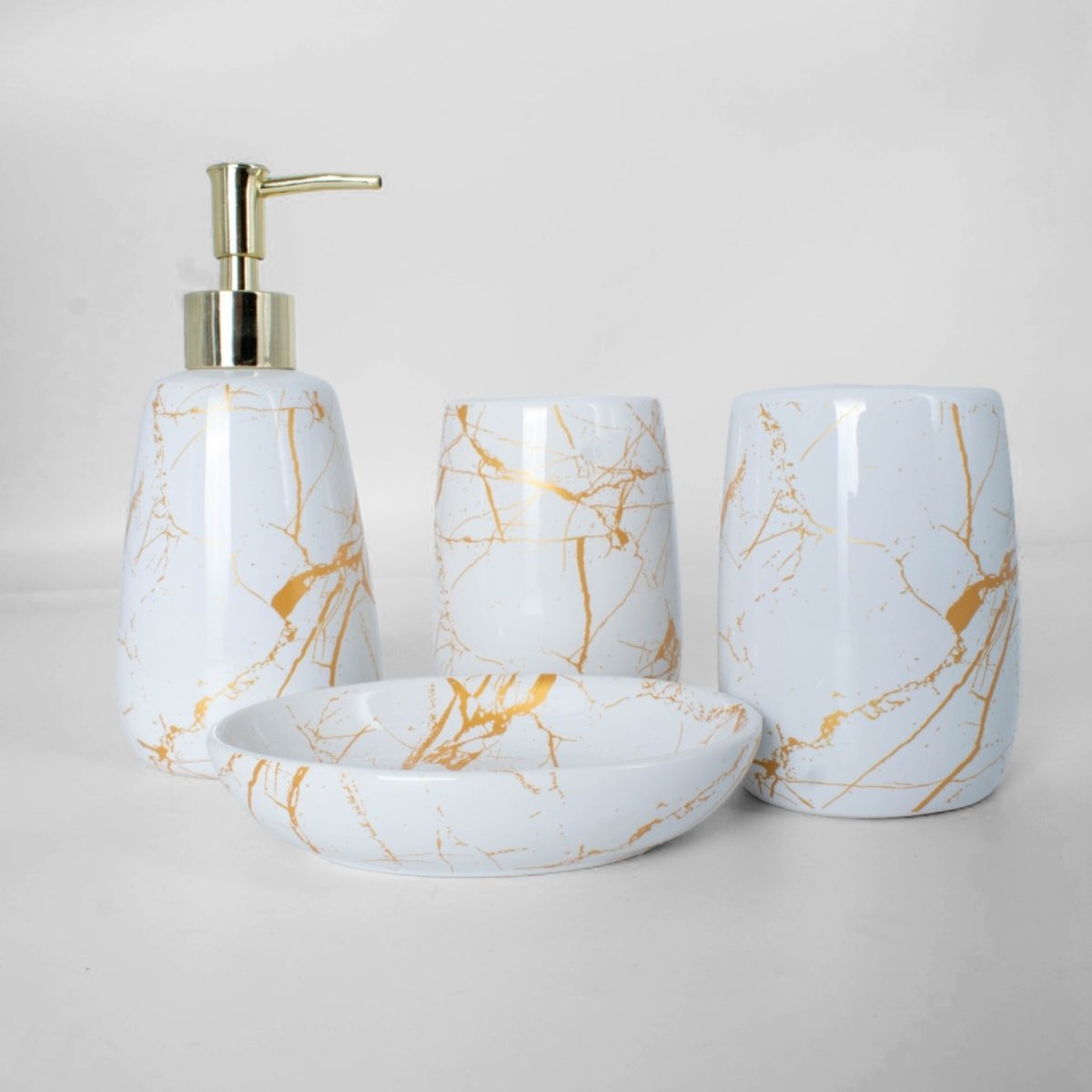 4 PC Ceramic Bathroom Set – Home Phase