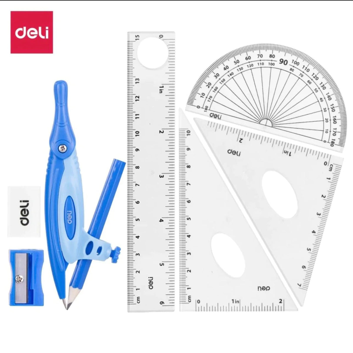 Deli 8PC Maths/Drafting Set – Home Phase
