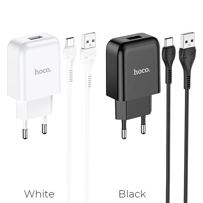 Hoco Single Port Charger Set With 1M Type-C Cable – Style Phase Home