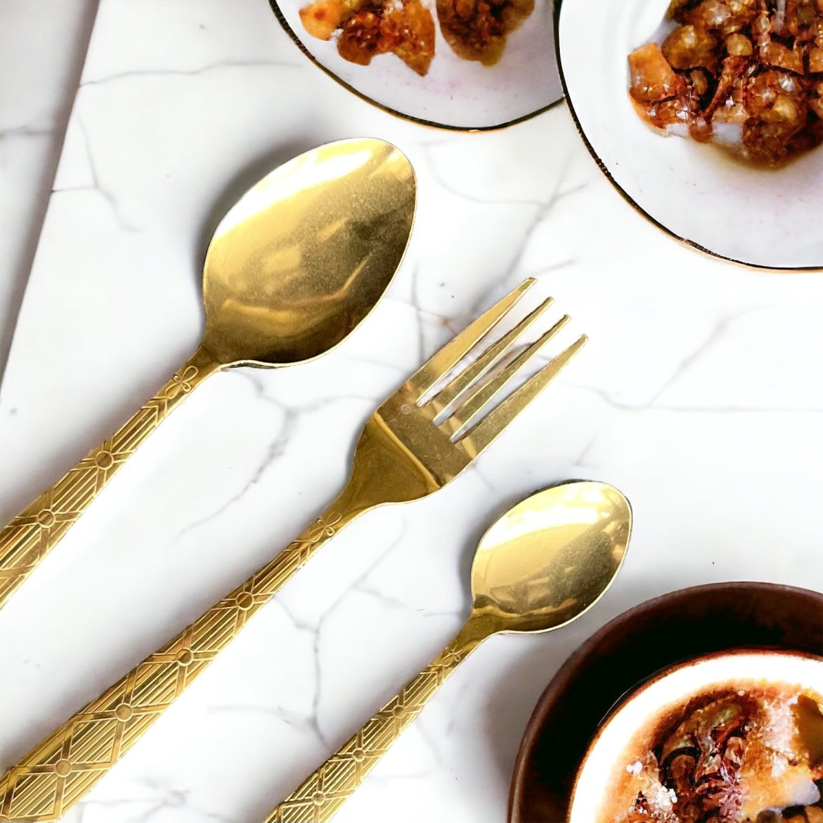 Luxury Engraved Gold Cutlery - Pack of 6 – Home Phase