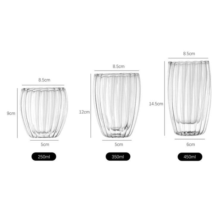 Swirl Ribbed Double Wall Glass Mug – Home Phase