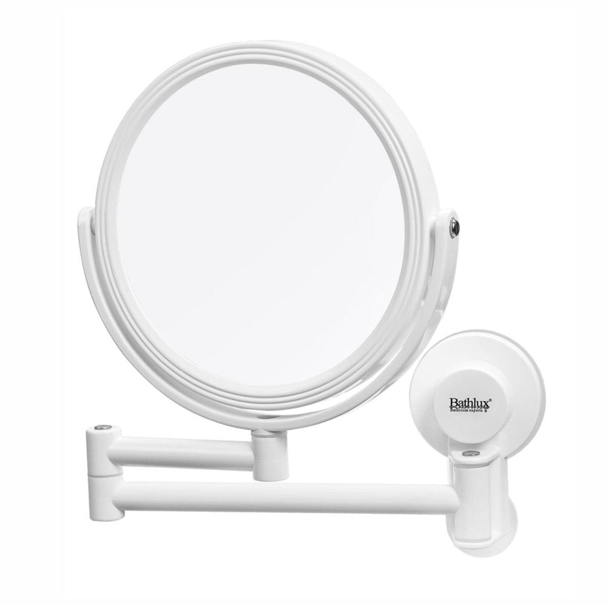 White-Round Rotatable Extendable Arm Mirror – Style Phase Home